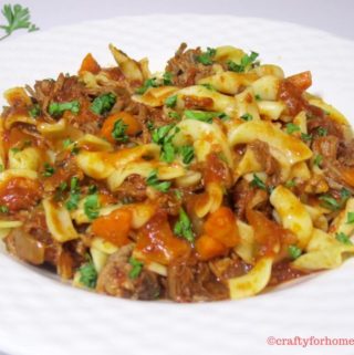 Slow cooker beef ragu with broad pasta | Crafty For Home