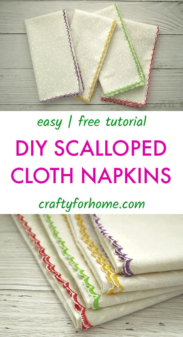 DIY Scalloped Cloth Napkins Tutorial | Crafty For Home