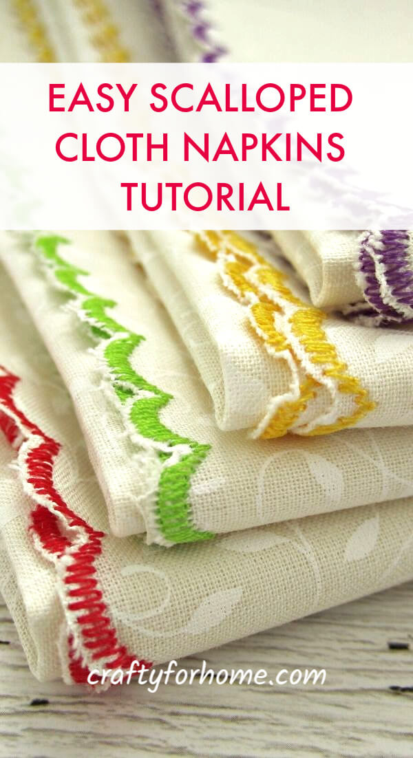 DIY Scalloped Cloth Napkins Tutorial | Crafty For Home