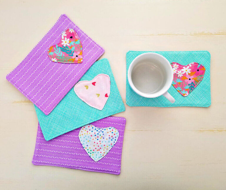 Easy Fabric Heart Mug Rug | Crafty For Home
