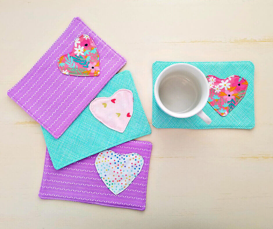 Easy Fabric Heart Mug Rug | Crafty For Home