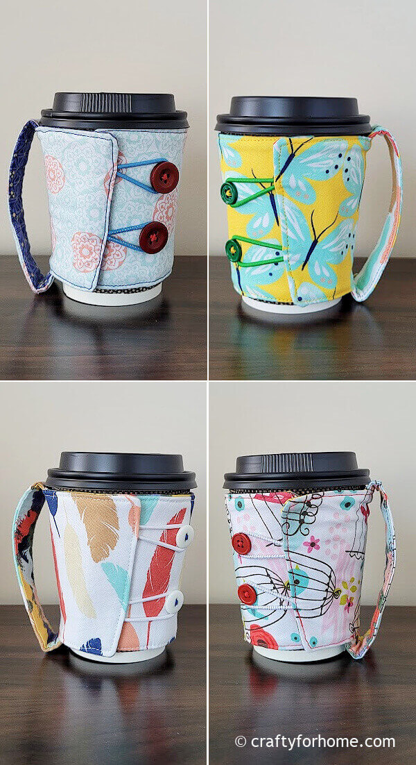 Reversible Coffee Cup Cozy: Easy Tutorial | Crafty For Home