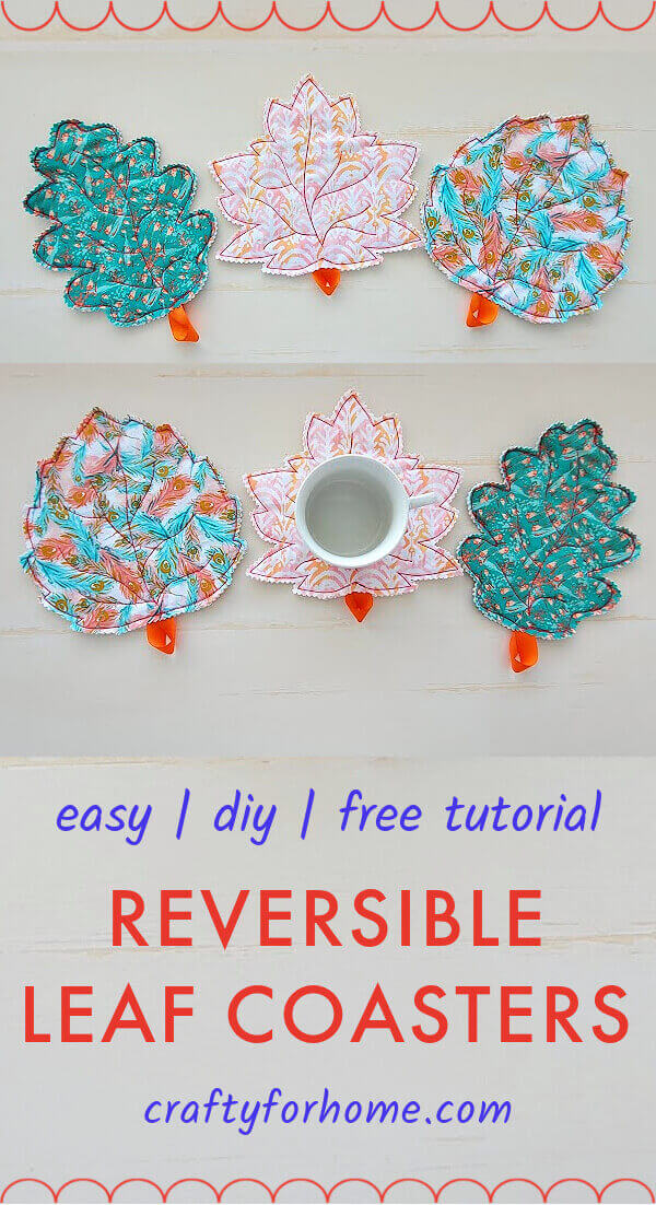 Easy To Sew Leaf Shaped Coasters | Crafty For Home