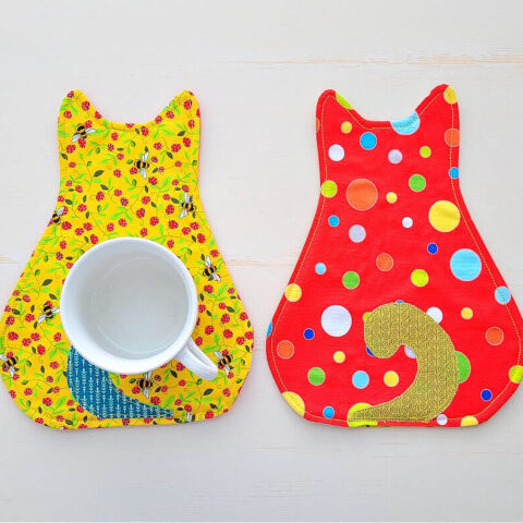 Cat Shaped Coaster Mug Rug Tutorial | Crafty For Home