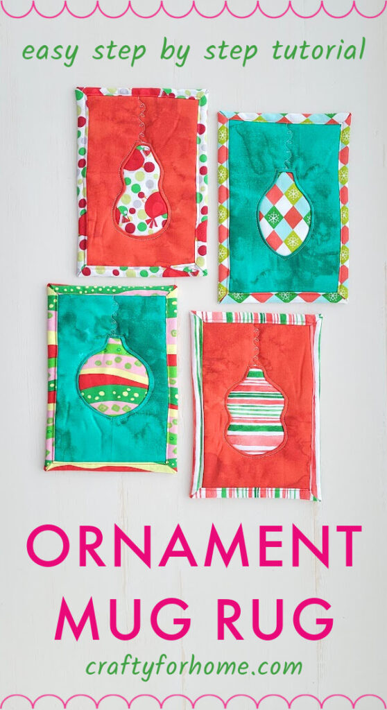 Christmas Holiday Ornament Mug Rug Tutorial | Crafty For Home