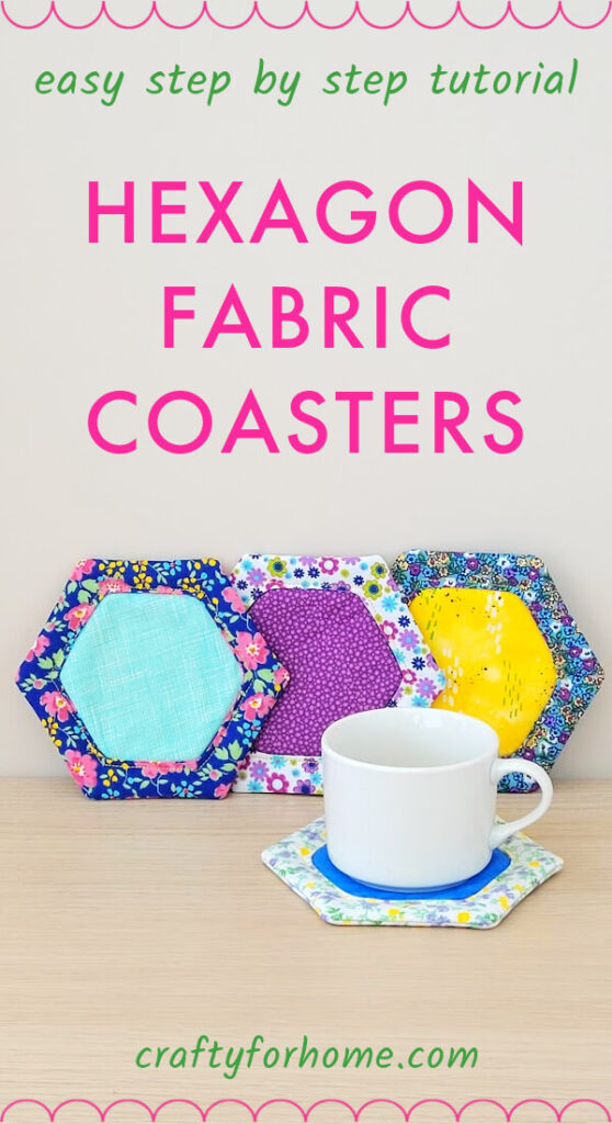 Hexagon Fabric Coaster With Reverse Applique | Crafty For Home