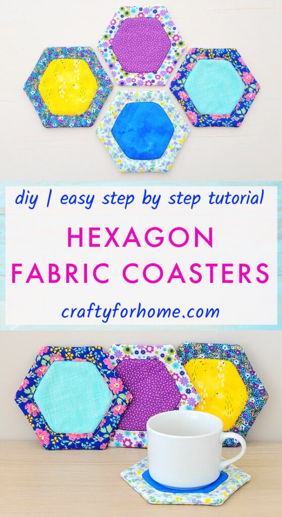 Hexagon Fabric Coaster With Reverse Applique | Crafty For Home