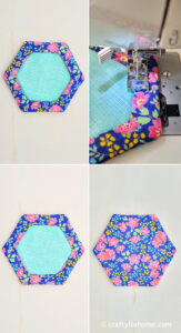 Hexagon Fabric Coaster With Reverse Applique | Crafty For Home