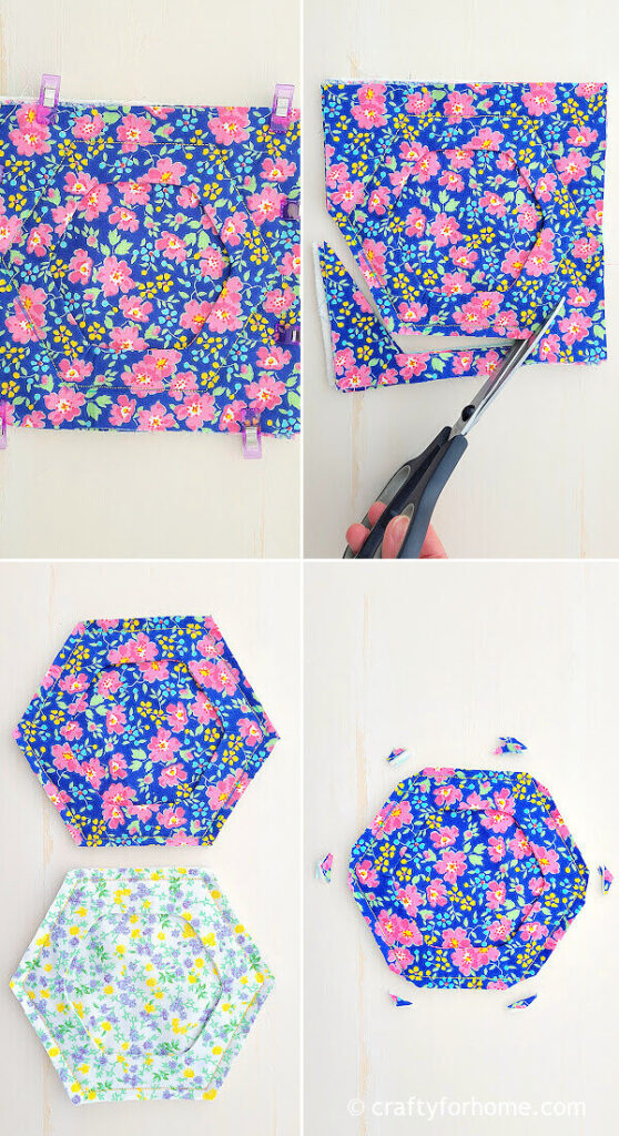 Hexagon Fabric Coaster With Reverse Applique | Crafty For Home