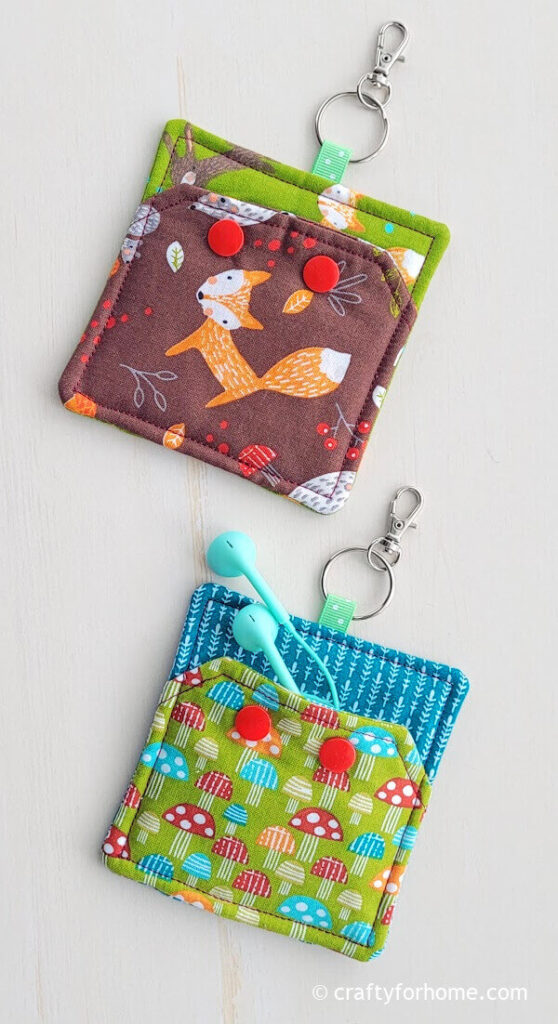 DIY Earbud Pouch Keychain Tutorial | Crafty For Home