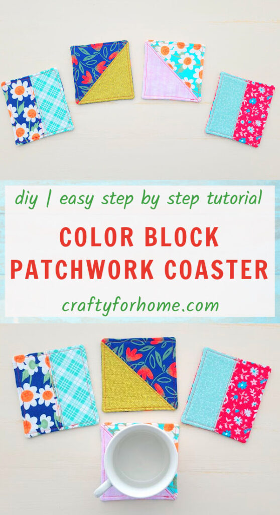Easy Quilted Color Block Coaster Tutorial | Crafty For Home