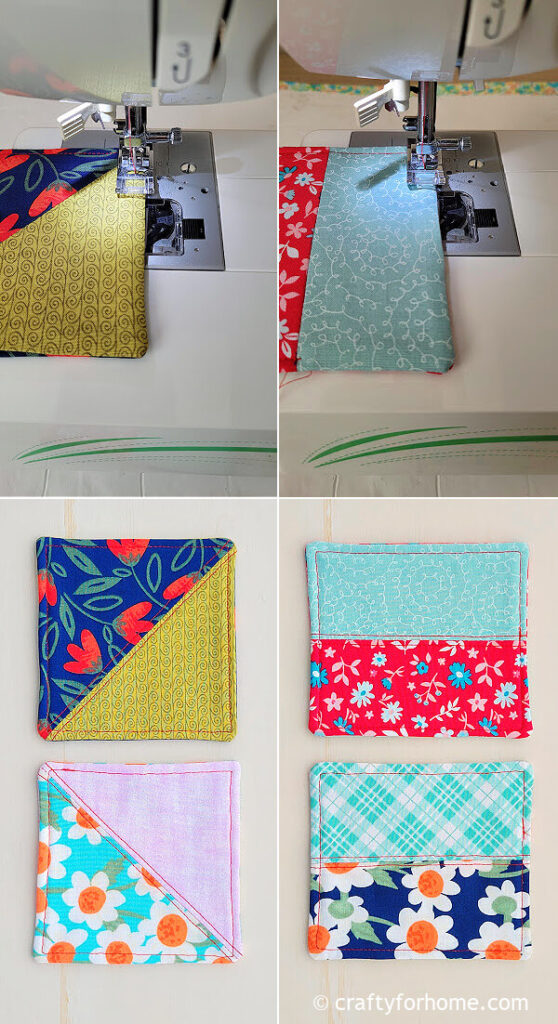 Easy Quilted Color Block Coaster Tutorial | Crafty For Home