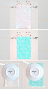 Tracing the plate on the fabric | Crafty For Home