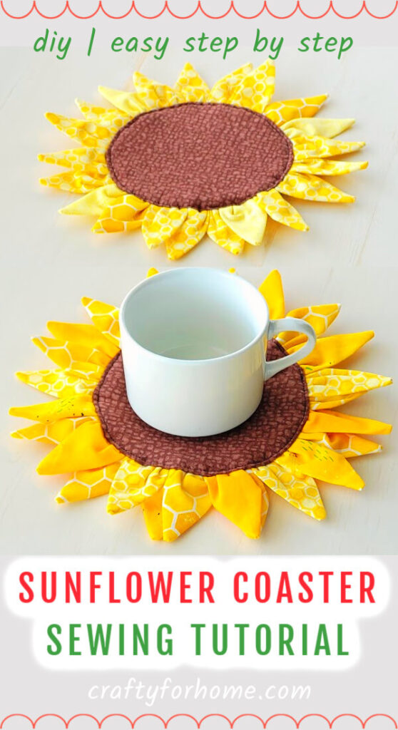 Sunflower Coaster Easy Sewing Tutorial | Crafty For Home