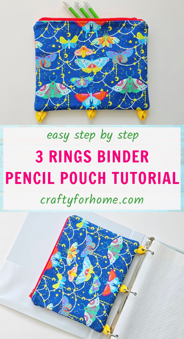 3 Ring Binder Zipper Pencil Pouch Tutorial | Crafty For Home