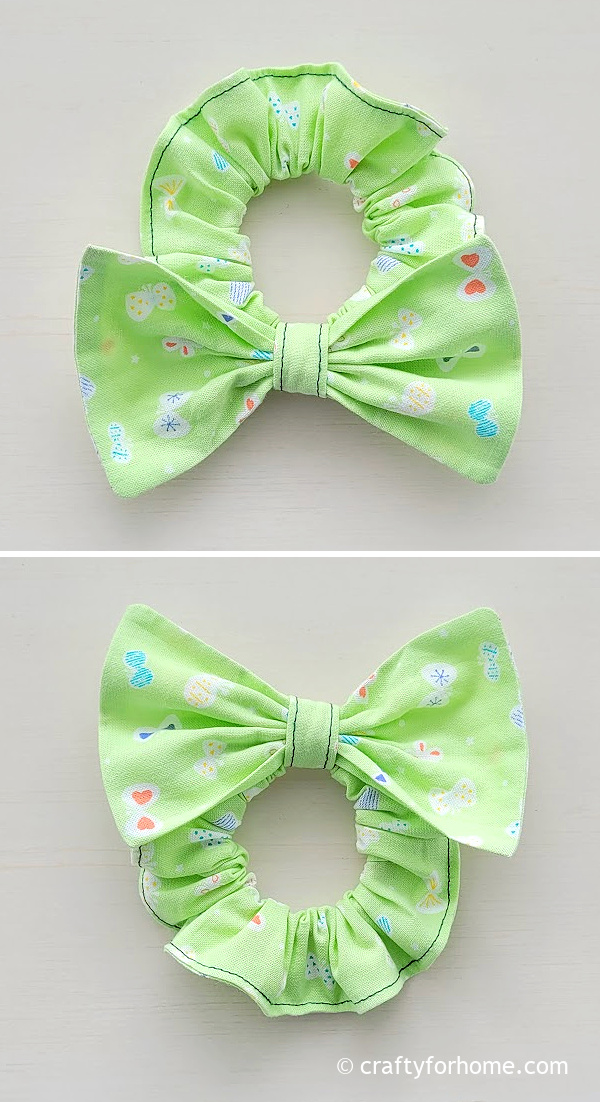 Bow Scrunchie Tutorial, Easy Sewing Project | Crafty For Home