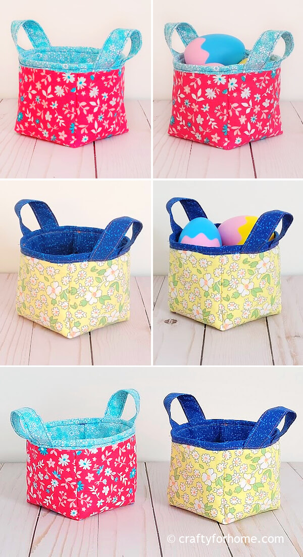 DIY Mini Fabric Basket Tutorial | Crafty For Home